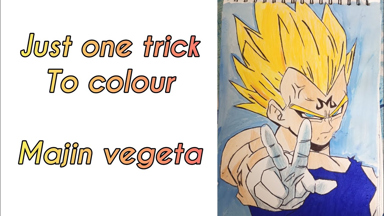 Just One Trick to Color Like a Pro! Majin Vegeta Drawing Tutorial - YouTube