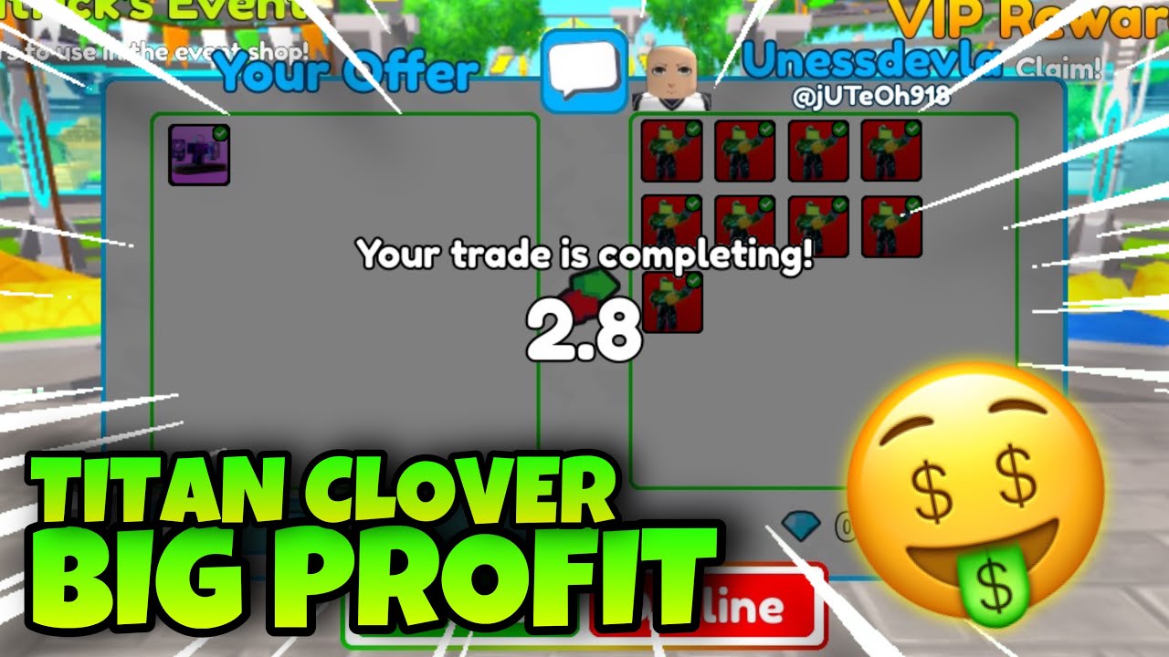 TITAN CLOVER BIG PROFIT! Trading Montage In Toilet Tower Defense Roblox ...