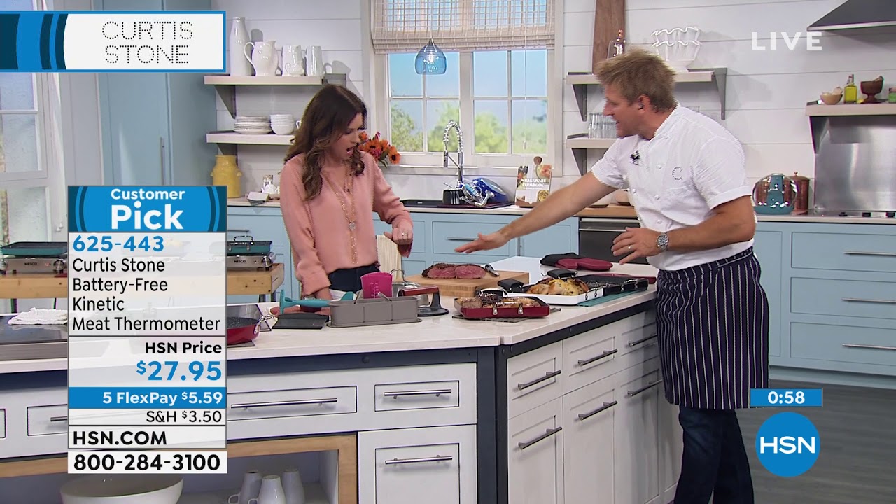 Curtis Stone BatteryFree Kinetic Meat Thermometer - YouTube