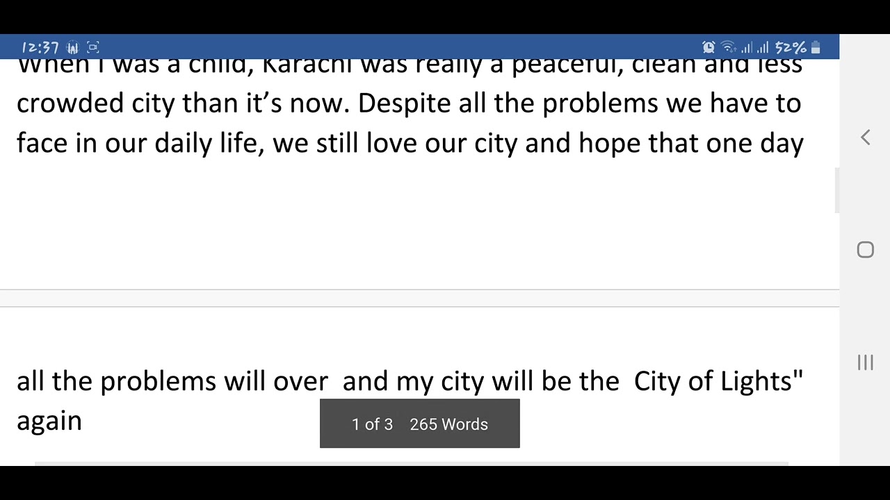 DESCRIPTIVE ESSAY, MY CITY, KARACHI - YouTube
