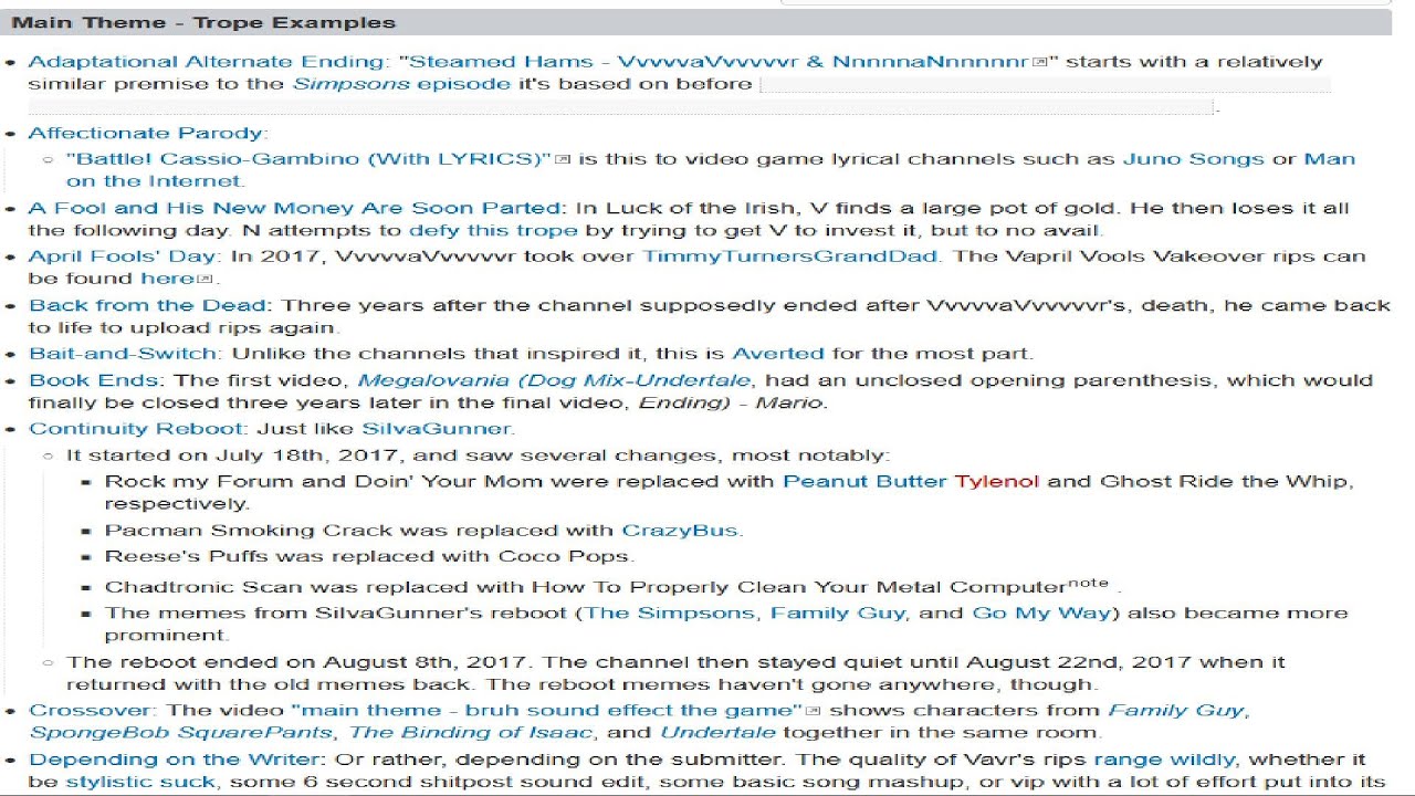 Main Theme - Trope Examples - YouTube