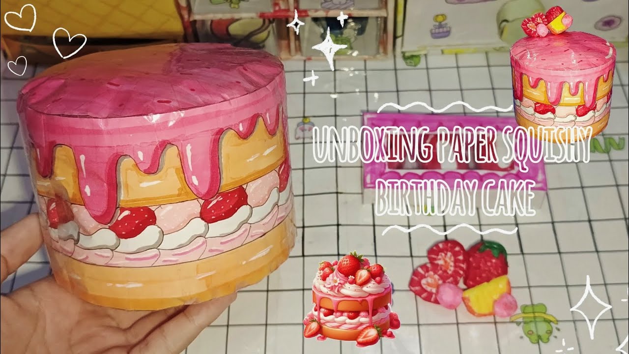 UNBOXING PAPER SQUISHY BIRTHDAY CAKE SPECIAL 200K SUBSCRIBERS!! | PAPER ...