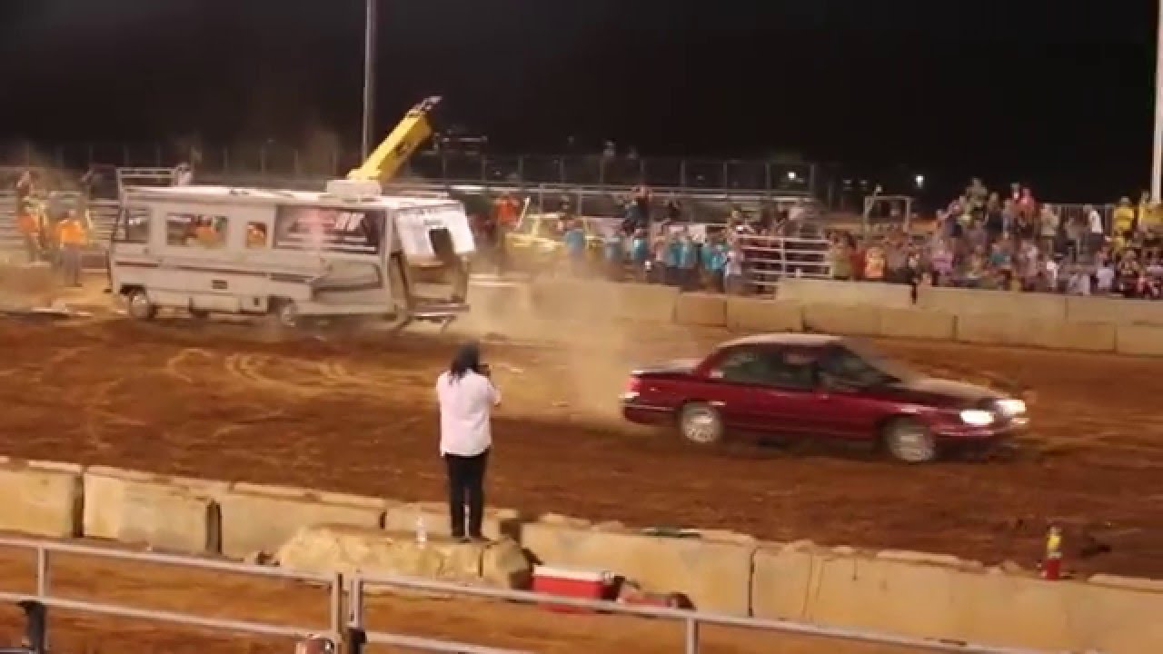 MOTORHOME CRASH Demolition Derby Epic RV LAUNCH Wreck Accident County ...