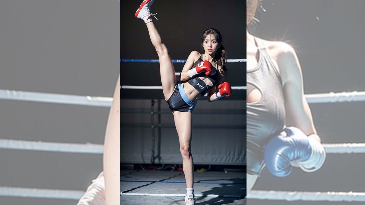 AI Kick Boxing / 킥 복싱 / Art 그림 실사 모델 - YouTube