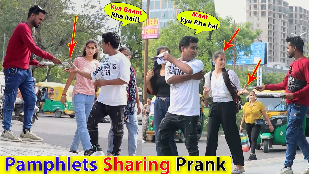 Pamphlets Sharing Prank Part 03 | Bhasad News | Pranks in India 2024 #pranks - YouTube