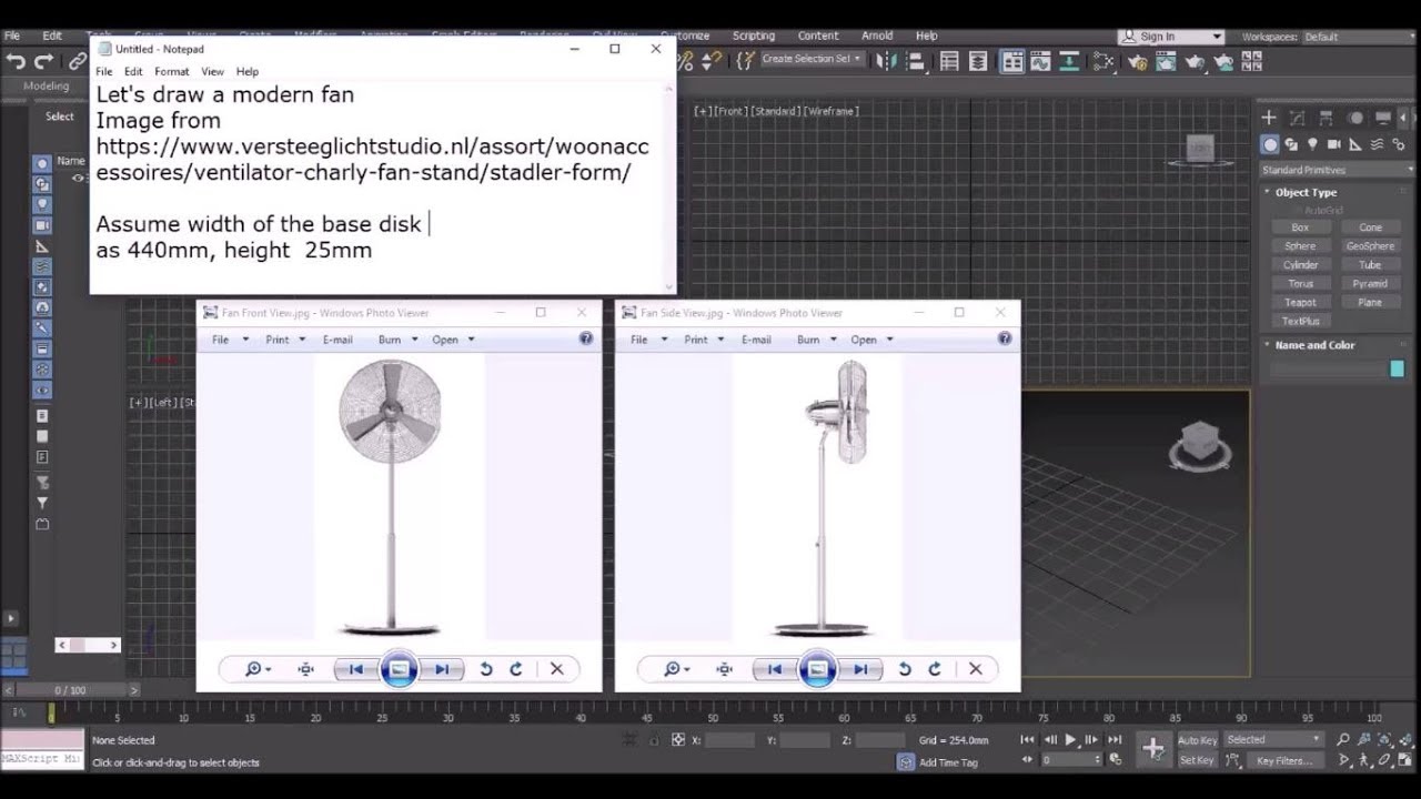 3DS Max Modern Fan Exercise - YouTube