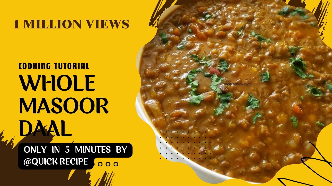Easy Masoor Daal Recipe| Black Masoor Daal| Sabut Masoor Daal |special ...