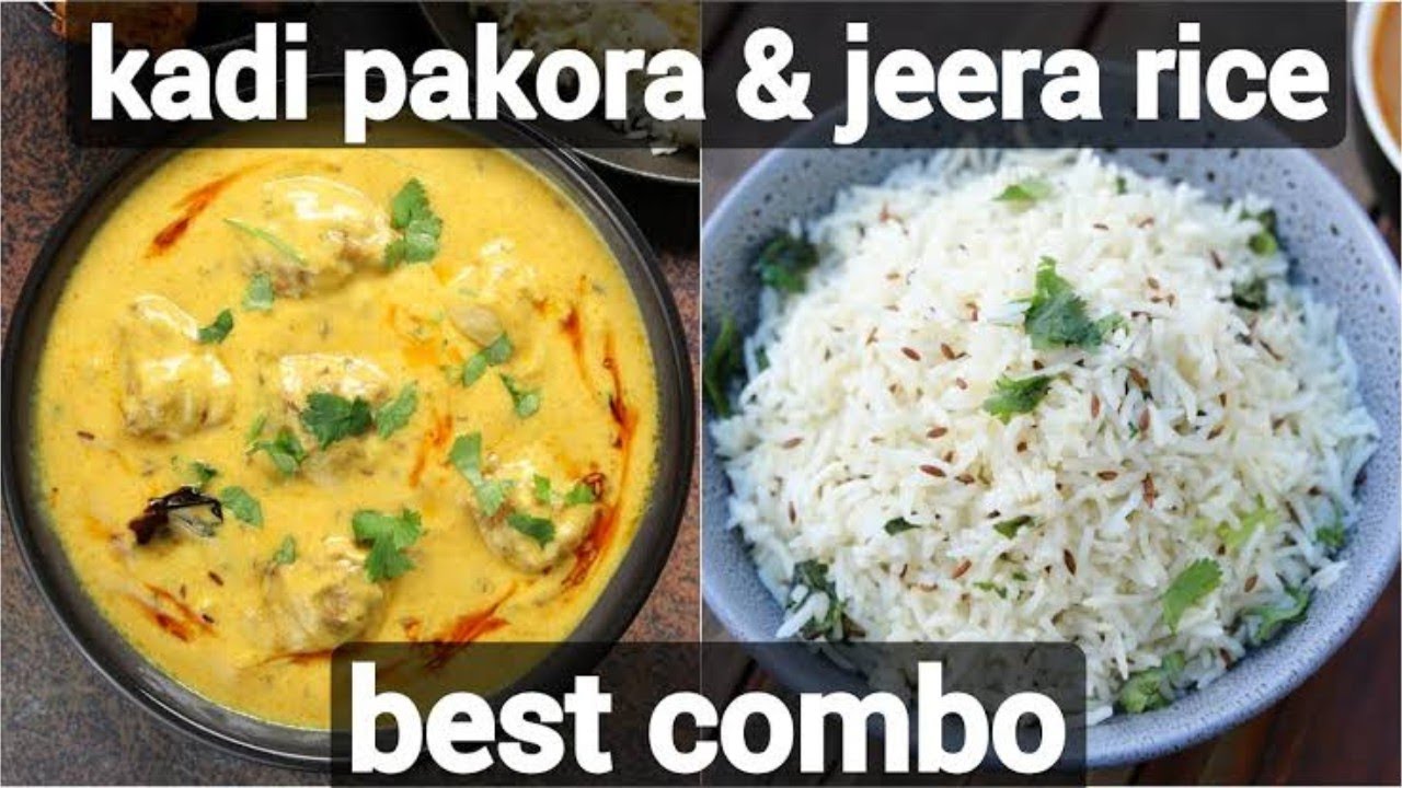 Kadi pakoda & Jeera rice | Panjabi kadi pakoda recipe | Jeera rice ...