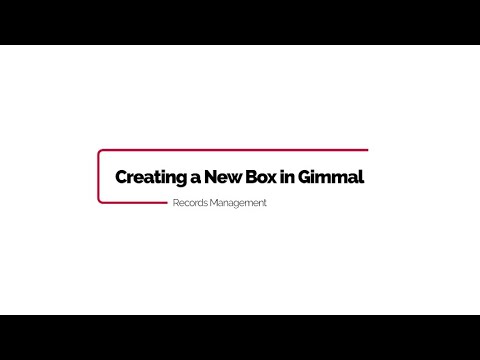 Creating a New Box in Gimmal - YouTube