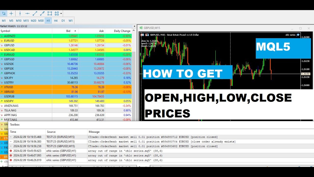 How To Get Open High Low Close Prices OHLC In MQL5 YouTube
