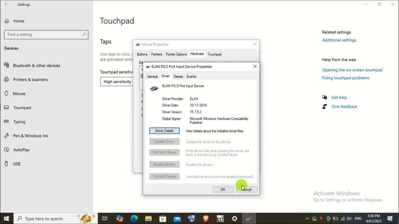 How to change touchpad settings/ two finger scroll, three finger swipe ...