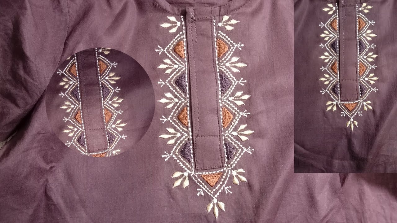 Beautiful simple embroidery design||zakia Embroidery||Amazing ...