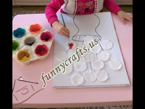 Cotton pads art activity for toddlers - YouTube