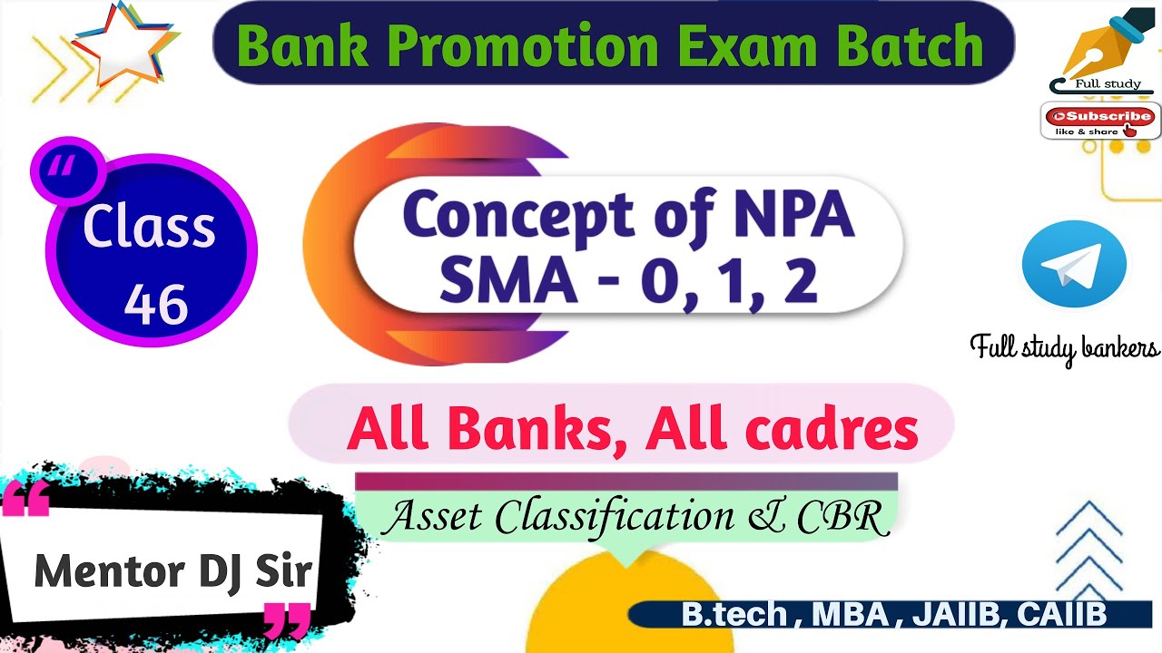 Class-46 || Concept of NPA - SMA 0,1,2 , CBR || @fullstudy1993 - YouTube