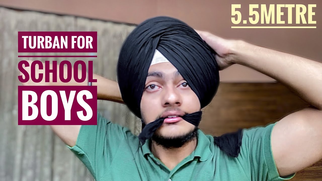 Turban for School Boys || 5.5 metre || Free Style Pagg || Sardar ...