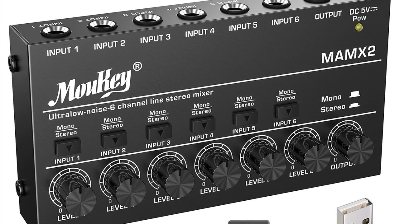 Unboxing MOUKEY MAMX2 Ultra Low Noise 6 Channel Line Stereo Mixer # ...
