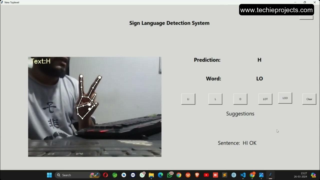Sign Language Detection OpenCV Python | Machine Learning Projects for Final Year CSE - YouTube