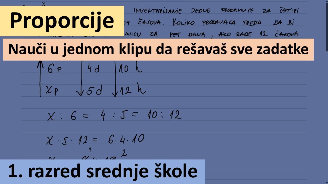 Proporcije - nauči da rešavaš sve u jednom klipu - matematika za 1 ...