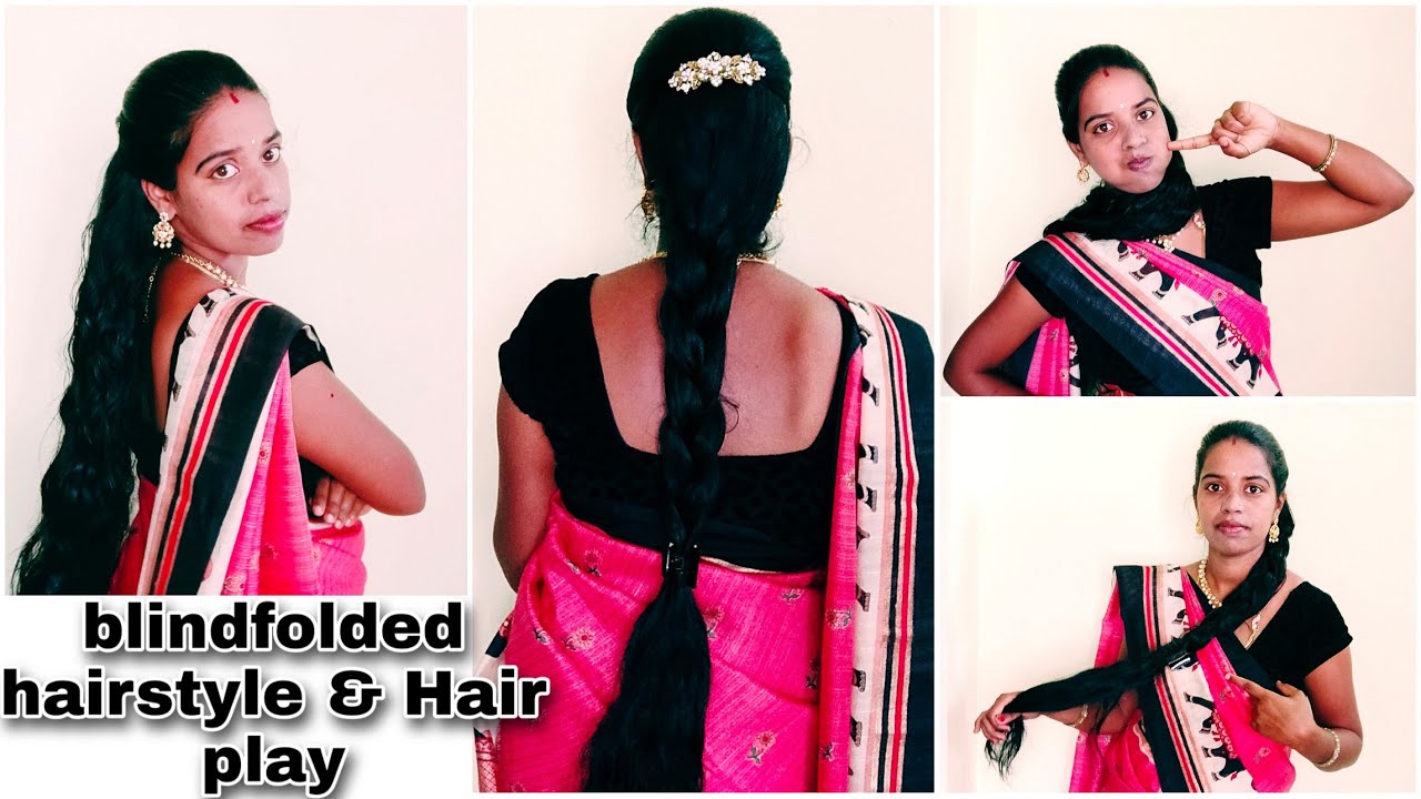 Hair Play/Blindfolded Hairstyle || My Long Hair || lightly oiling Hair ...