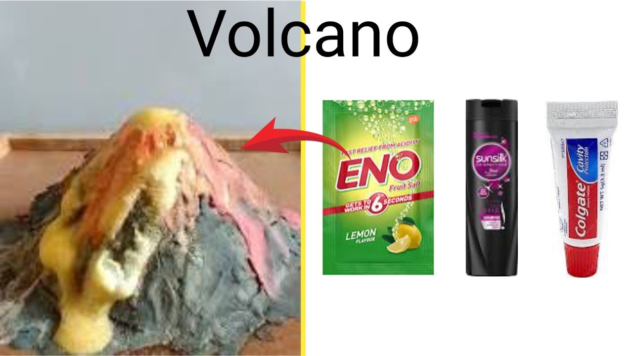 How to make Volcano at Eno+Sampoo+Colgate Homemade making #experiment ...