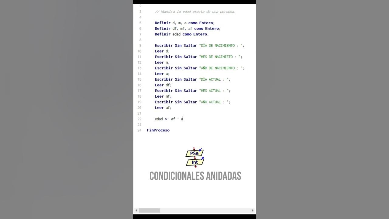 Condicionales Anidadas - YouTube