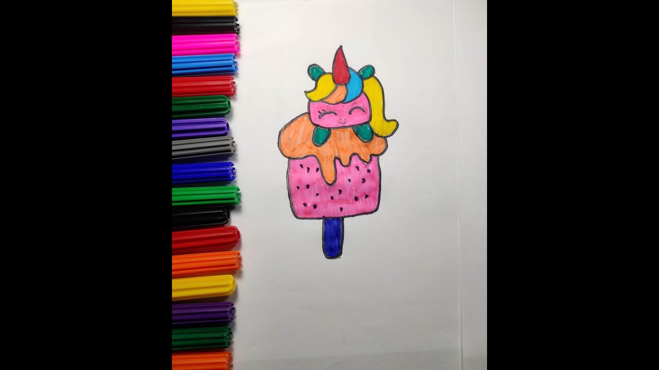 How to draw ice cream , How to color ice cream step by step. - YouTube