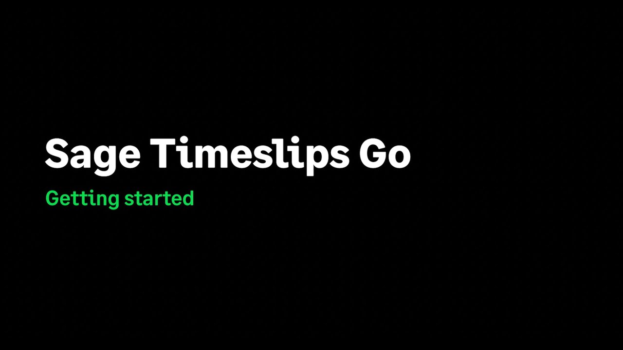 Sage Timeslips Go—Getting Started - YouTube