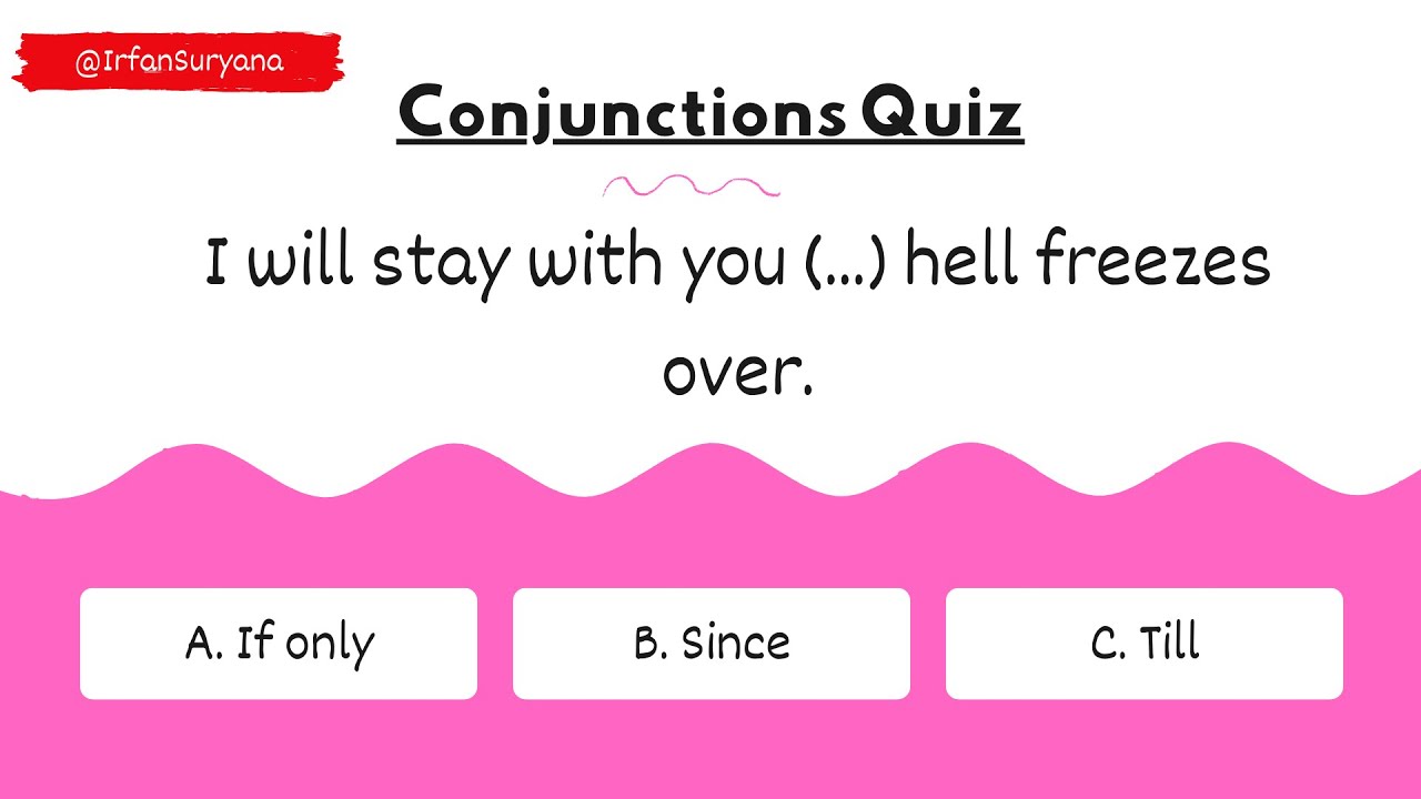 Conjunctions Quiz | English Grammar Test (Part 23) - YouTube