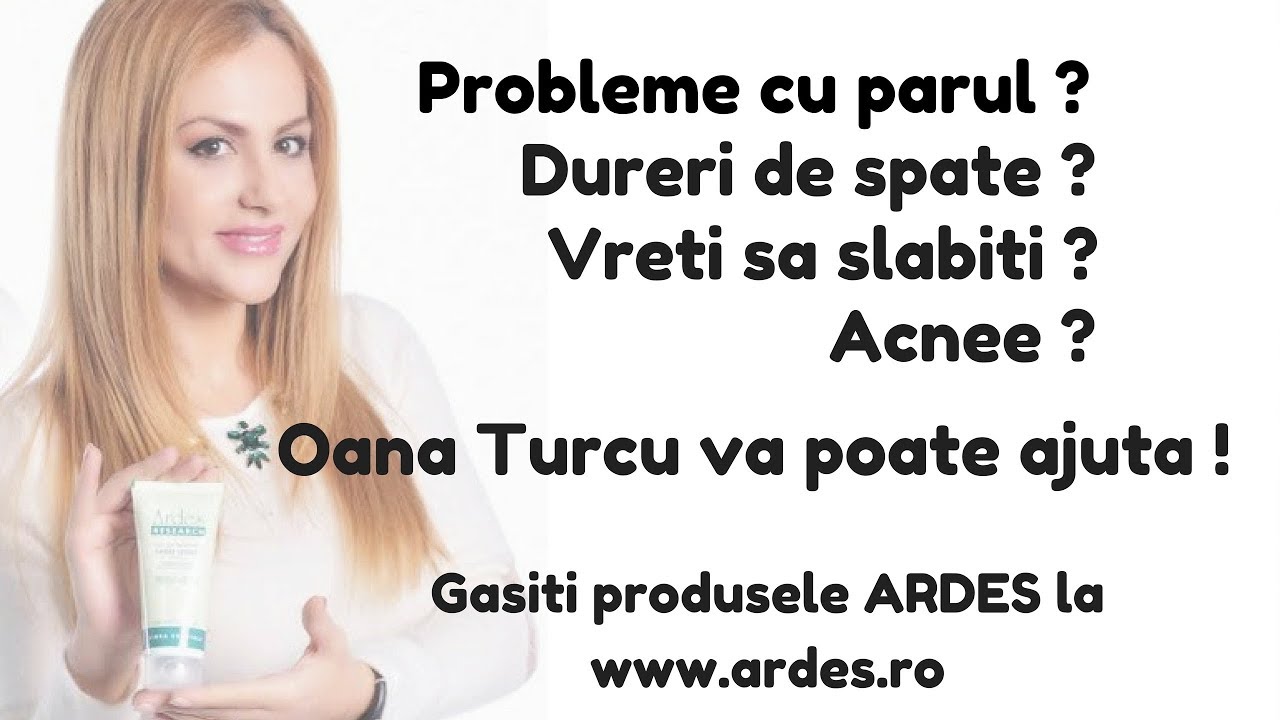Va cade parul ? Acnee? Vreti sa slabiti ? Dureri de spate ? Oana Turcu ...