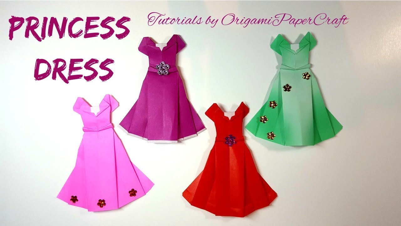 How to make a PRINCESS DRESS Origami👗 Tutorial By OrigamiPaperCraft ...