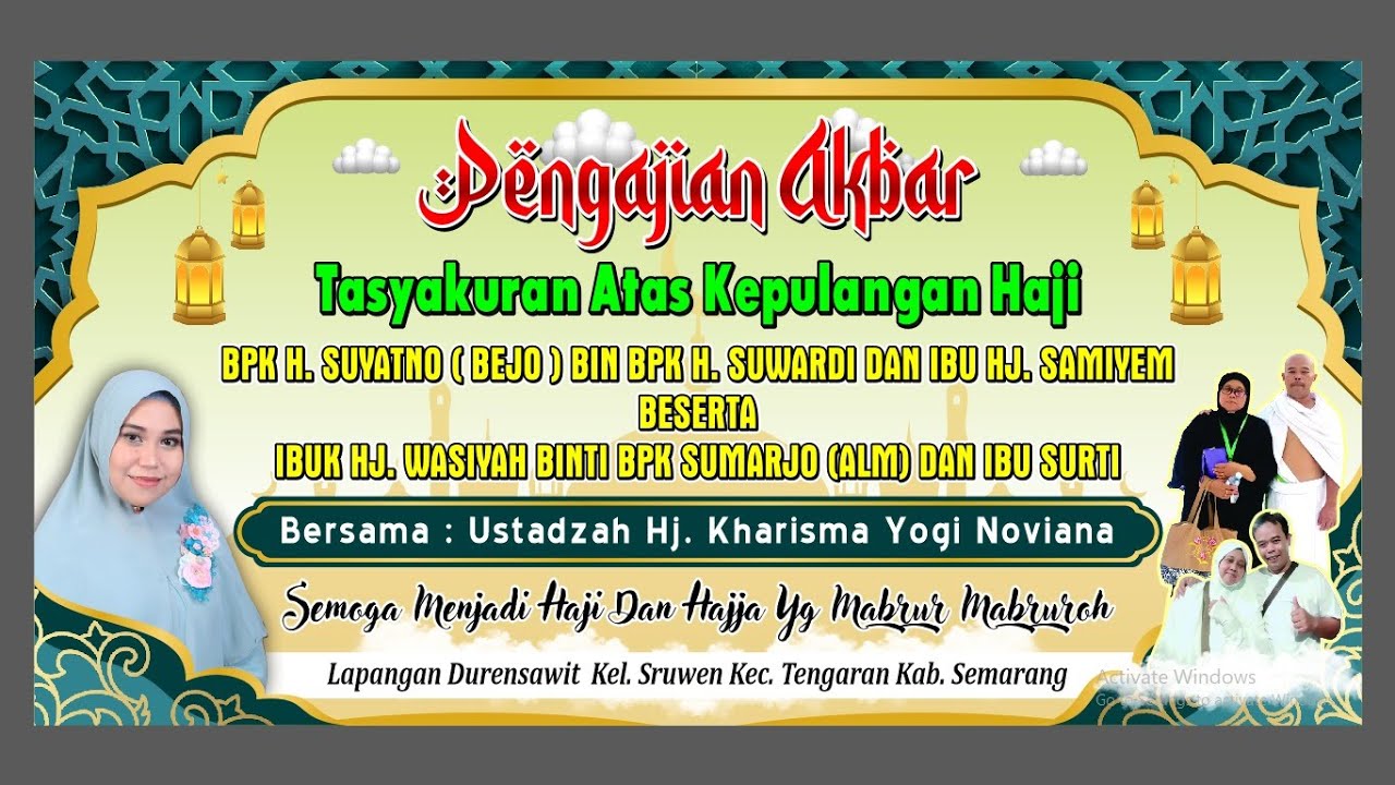 Tasyakuran Atas Kepulangan Haji . Bpk H. SUYATNO (Bejo) Beserta Ibu Hj ...