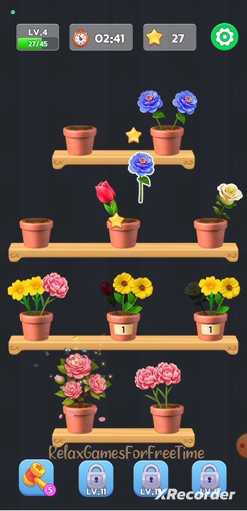 Blossom Sort - Flower Sort - Levels 4 gameplay color object sort puzzle ...