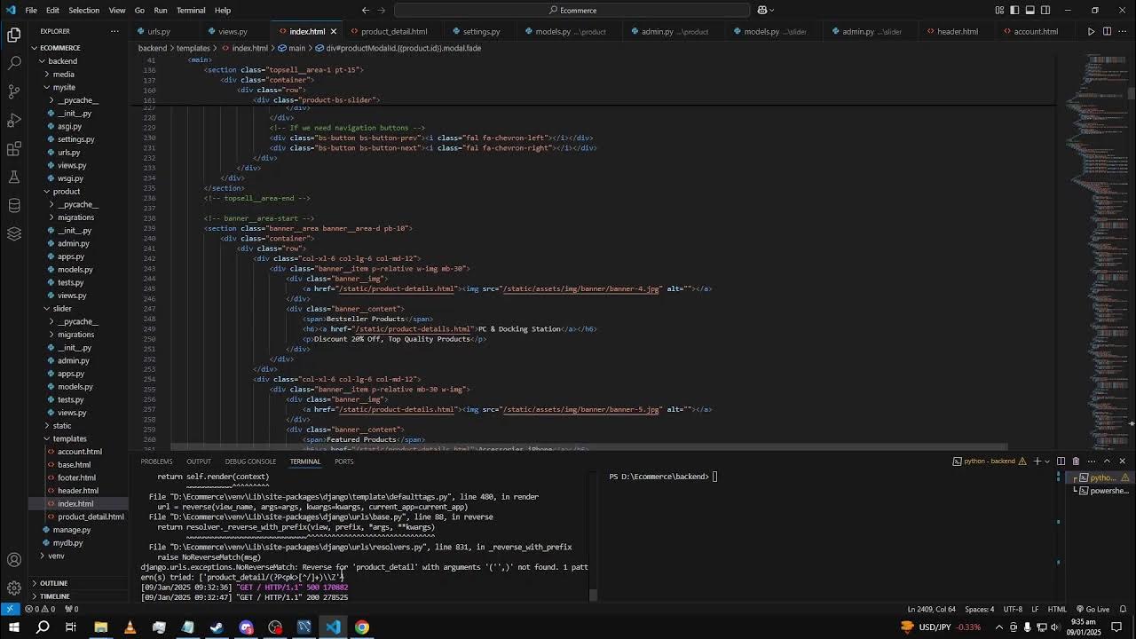 Building a Python Django E-Commerce Website with MySQL # 2 – Live ...