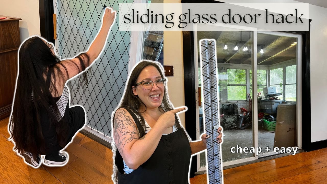 EASY sliding glass door hack | budget and renter friendly - YouTube
