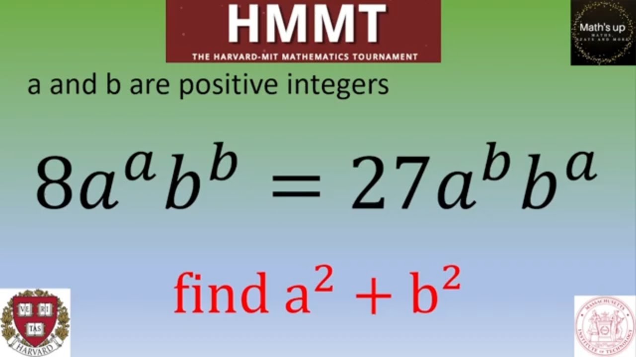 Harvard MIT Mathematics Tournament: find the value of a²+b² - YouTube