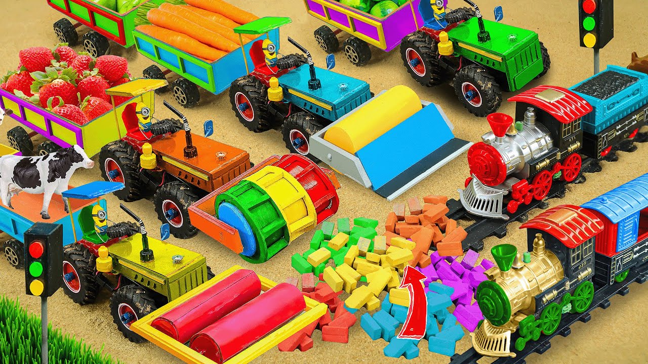 Diy tractor making mini threshing machine | Diy modern agricultural ...