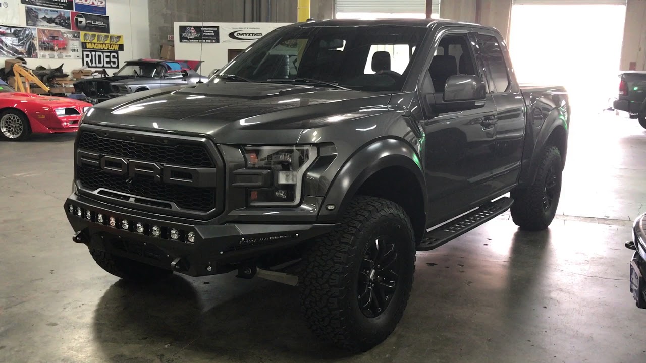 2017 Raptor with custom painted ADD bumpers and Rigid Lighting - YouTube