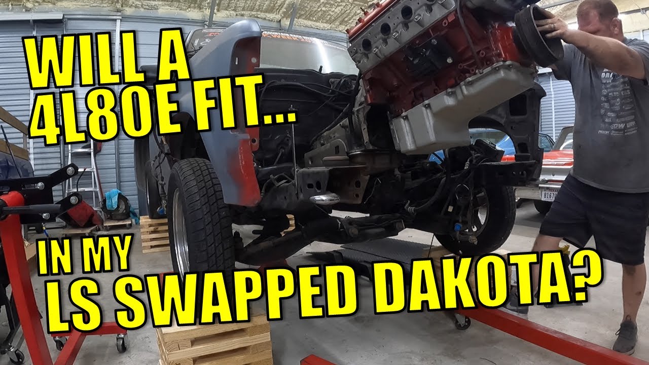 4L80E Test fit in my LS Swapped Dodge Dakota - YouTube