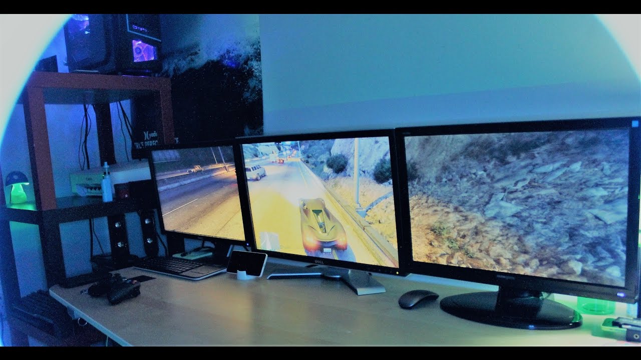 Triple Monitor GTA 5 PC Gameplay (Gigabyte R9 390) - YouTube