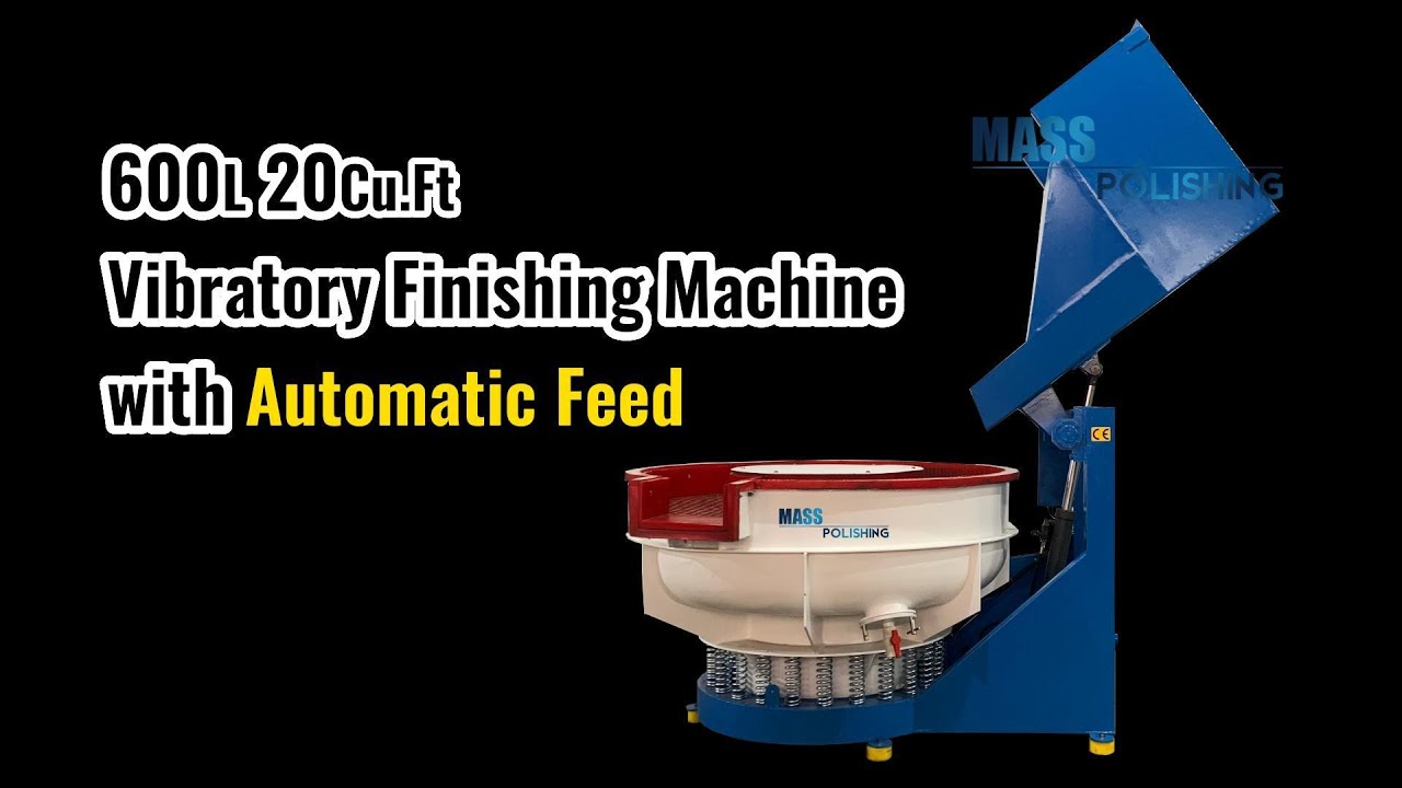 Free Hands | SWS600L 20Cu.Ft Vibratory Finishing Machine with Automatic Feed - YouTube