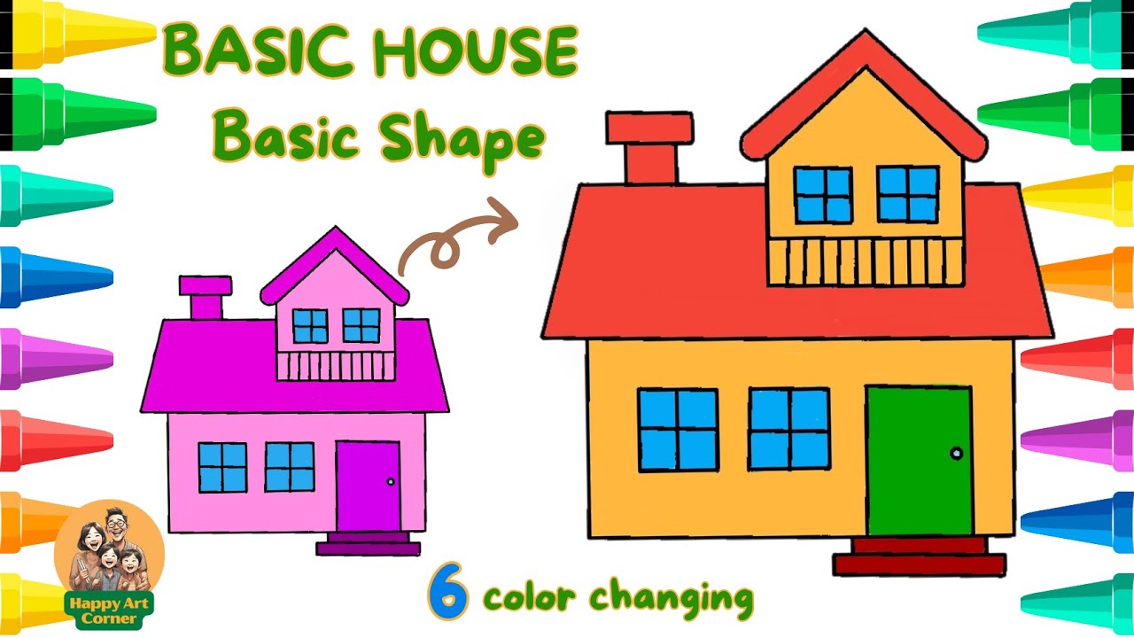 How to Draw a BASIC HOUSE from Basic Shape_VERY EASY#drawingforkids ...