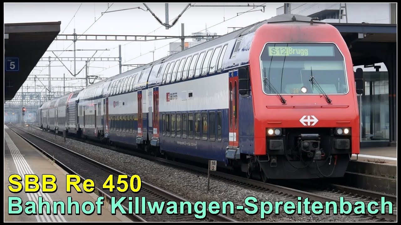S-Bahn-Doppelstockzug (SBB Re 450) beim Bahnhof Killwangen-Spreitenbach ...