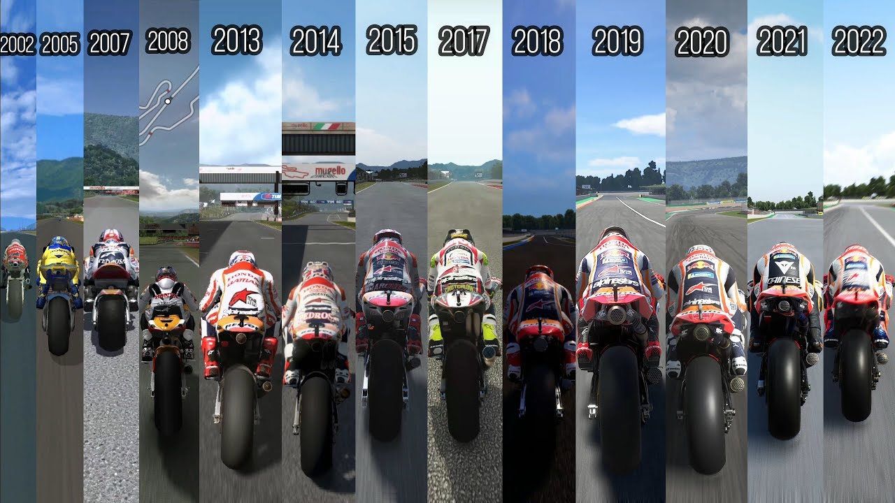 EVOLUTION OF HONDA RC2 IN MOTOGP GAMES FROM 2002 TO 2022 | TOP SPEED ...