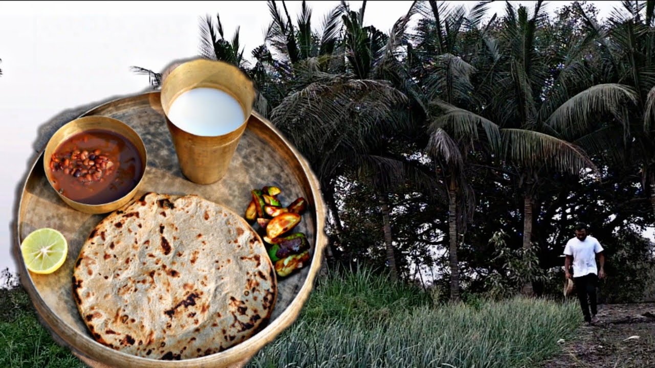 Indian Village cooking | Kalthi nu shak Bajra no Rotlo | Chef Rk patel ...