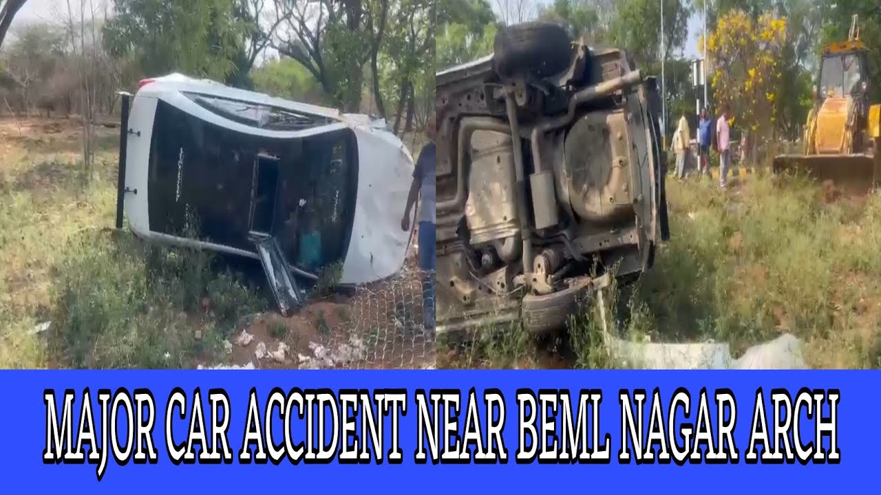 KGF Media News : Accident near Beml Nagar Arch - Car Upside down ...