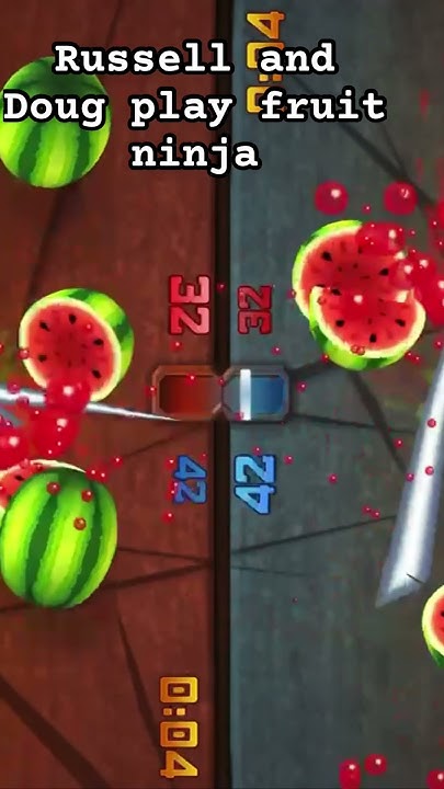 Russell and Doug play fruit ninja - YouTube