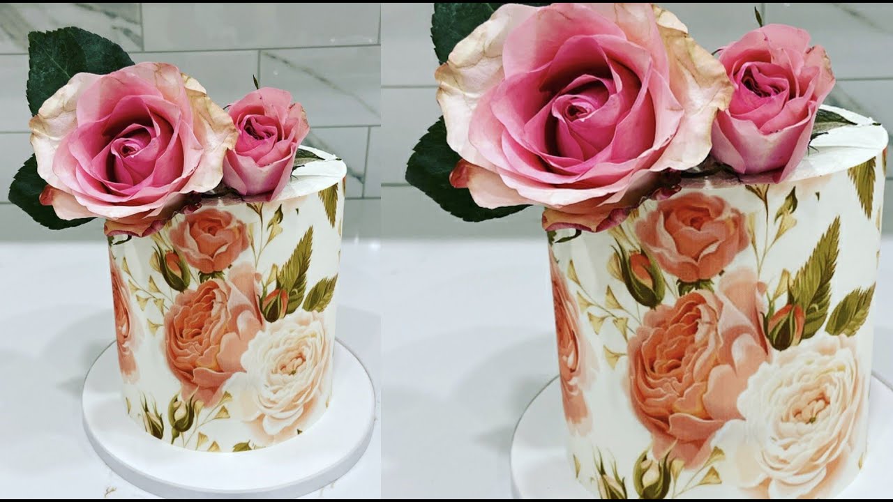 How to wrap a cake with an edible image | Cake decorating tutorials ...