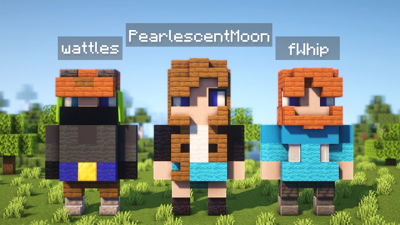 How to build wattles, PearlescentMoon & fWhip Statues in Minecraft ...