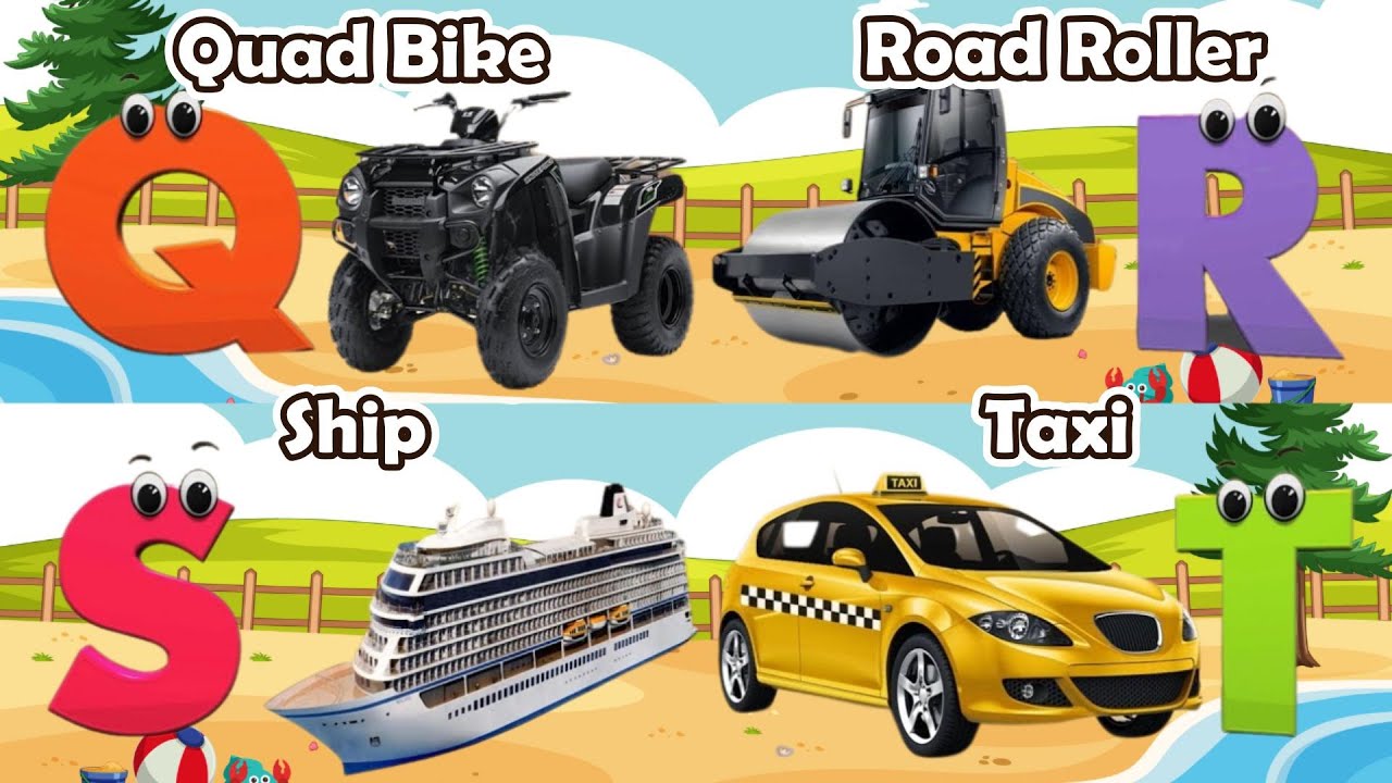 Vehicles Alphabet Song for kids | Vehicle ABC Song | Phonics for Kids ...