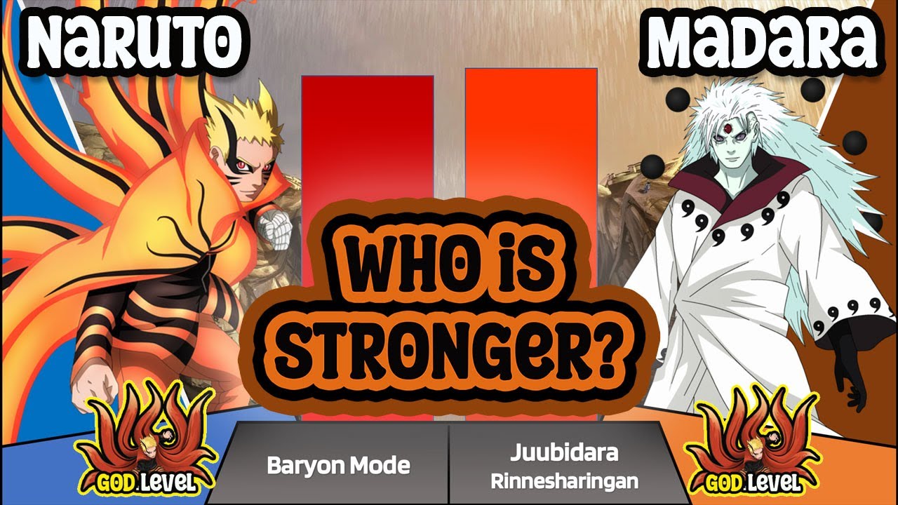 Naruto Vs Madara Power Levels - YouTube